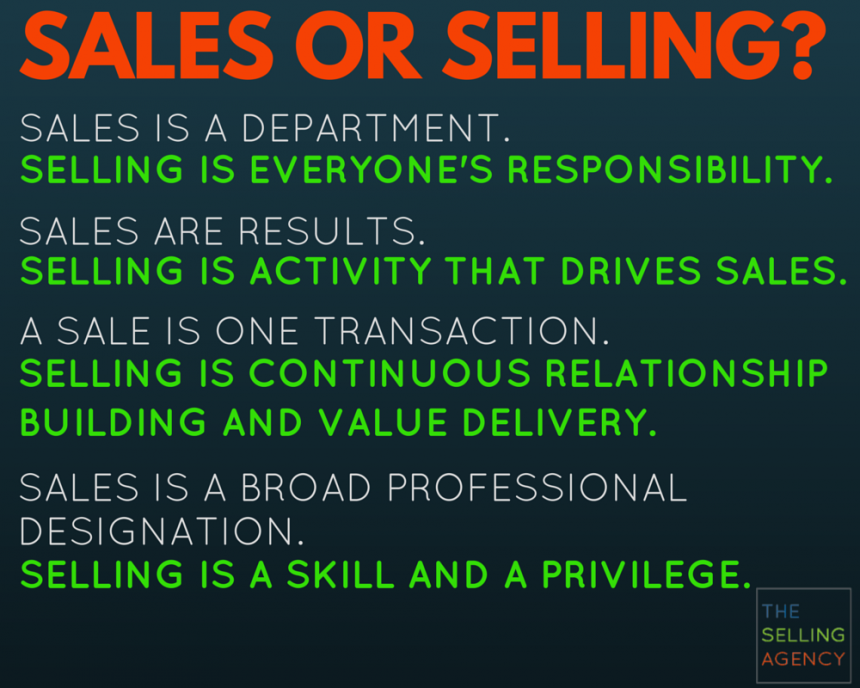The Distinction Between SALES and SELLING by Shawn Karol Sandy - SalesPOP!